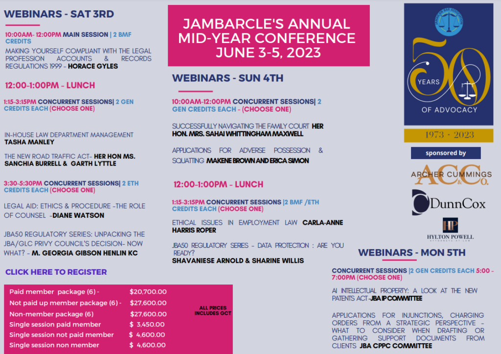 The Jamaican Bar Association | Annual Mid-Year Conference 2023